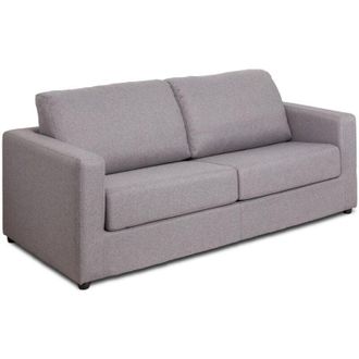 Vente-Unique Vente-Unique - Canap&eacute; convertible express 3 places en tissu gris - Couchage 140 cm - Matelas 14 cm - D&eacute;houssable - &Eacute;co-responsable fabriqu&eacute; en Europe
