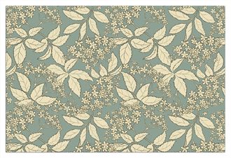 Wallario selbstklebendes Poster - Bl&auml;tter und Bl&uuml;ten auf Gr&uuml;n, Aufkleber in Premiumqualit&auml;t, Klebefolie Gr&ouml;&szlig;e: 61 x 91,5 cm (Maxiposter)