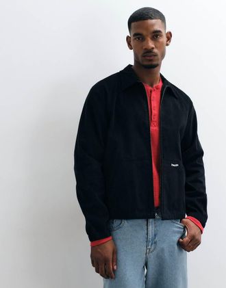 HUF 89 Cordjacke im Harrington-Stil in Schwarz