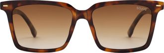 Sojos Retro Quadratisch Gro&szlig; Polarisierte Sonnenbrille Damen Herren Klassisch 70er Cateye brillen mit UV400 Schutz SJ2387, braun