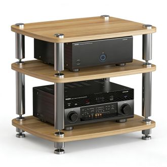 Generic HiFi Regal 4-stufiges Audio-Regal, HiFi-Lautsprecherbox Mit Vibrationsd&auml;mpfung, Offene Ablagefl&auml;che, Modulares Design, Robust, for Gaming, Wohnzimmer 