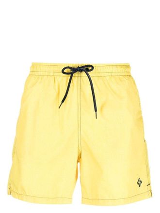 Drumohr Badeshorts mit Logo-Stickerei - Gelb