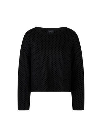 Marc Cain Strickpullover Lochstrick Pullover - Regular Fit