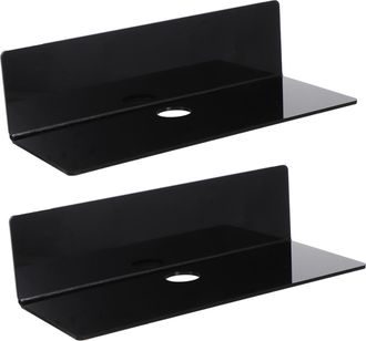 BESPORTBLE 2 Stück Wandregal aus Acryl Schlagfestes Aufbewahrungsregal für Lautsprecher Uhren und Dekoration Einfache Montage ohne Bohren Platzsparend für Wohnzi