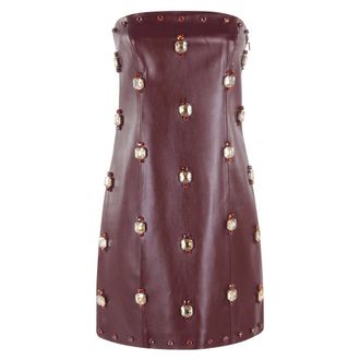 Isabelle Blanche Femme, Robes, Rouge, Taille: 36 FR Bustier Mini Dress