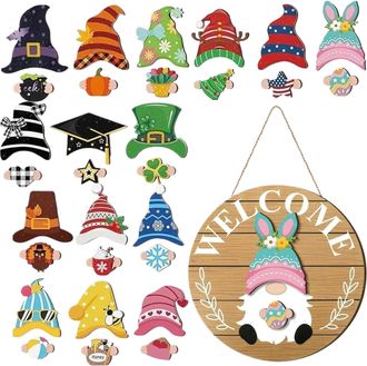 Generic Zwergen-T&uuml;rschild - magnetisches austauschbares Design, festliches Willkommensschild, saisonale Dekoration f&uuml;r Zuhause, Haust&uuml;r | Dekoratives Zwergens