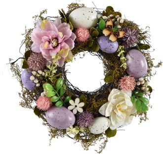 Kaemingk Osterblumenkranz mit Ostereiern, 23 cm