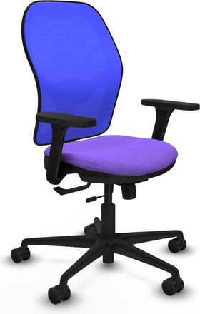 Piqueras y Crespo Schreibtischstuhl mit 3D-Armen, h&ouml;henverstellbare Lendenwirbelst&uuml;tze, ausgestattet mit Synchron/Translack und Schaumstoff, Blau/Lila