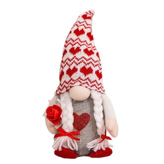 Generico Zwerge zum Valentinstag - beleuchteter Elfenpl&uuml;sch, 28 x 12 x 9 cm, Zwergfiguren, Leuchtende Liebe | Tisch der skandinavischen Tomte Puppen, Partybevo