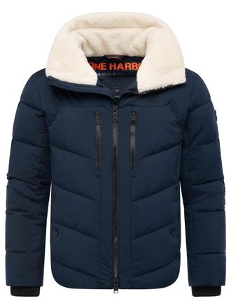 Stone Harbor Herren Steppjacke Ansello mit Teddyfleece-Kragen & Fleecefutter