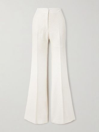 Gabriela Hearst Rhein Schlaghose Aus Seiden-boucl&eacute; - Elfenbein