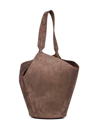 Khaite Womens Tote Bag Cedar Lotus Mud Calfskin Shoulder