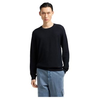 Emporio Armani Jumper aus Schurwolle mit gepr&auml;gtem Jacquardmuster - - Knitwear - Herren - Blau - XL