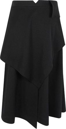 R&oacute;he Asymmetric Flared Skirt - Black