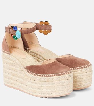 Gianvito Rossi Espadrilles compensées Shanti 100 en daim