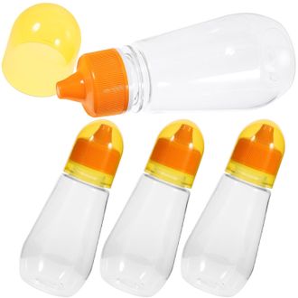 Amosfun Transparente Honigbeh&auml;lter 4 St&uuml;ck 250 ml PET Quetschflaschen mit Spitzem Mund Auslaufsicher Wiederverwendbar f&uuml;r Marmelade Senf und Getr&auml;nke bei Fest