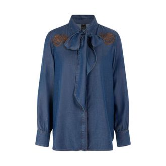 Marc Cain Denim Bluse Rethink Together - - Blouses & Shirts - Damen - Blau - M