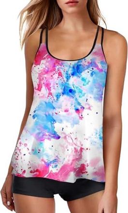 Generic Ensemble tankini pour femme - Maillot de bain deux pi&egrave;ces - Maillot de bain push-up - &Eacute;l&eacute;gant - Simple - Maillot de bain - Maillot de bain sportif rem