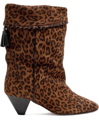 Isabel Marant bottines Dalby &agrave; imprim&eacute; l&eacute;opard - Marron