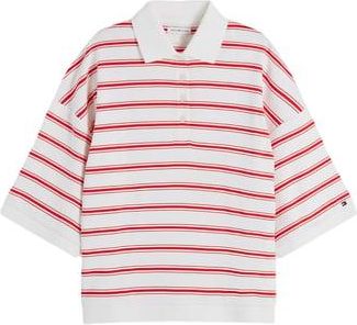 Tommy Hilfiger Polo ample &agrave; rayures horizontales en coton