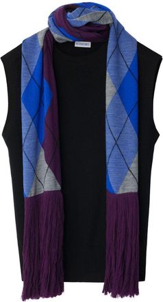 Burberry pull en laine &agrave; design sans manches - Noir