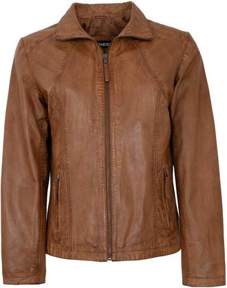 Maddox Lederjacke Diana MADDOX - Damen Lederjacke Lammnappa cognac