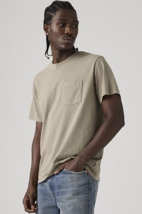 Levi's T Shirt &Agrave; Poche Essential - Homme - Gris / Garment Dye Vintage Khaki - XL