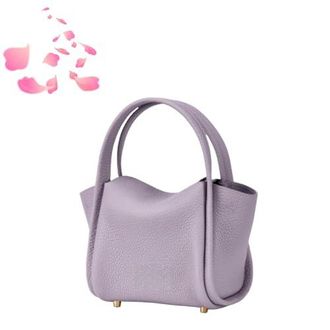 Generic Mini sac seau en cuir de vachette pour femme, sac &agrave; main classique l&eacute;ger, sac &agrave; bandouli&egrave;re tendance, portefeuille &agrave; bandouli&egrave;re amovible, violet clai