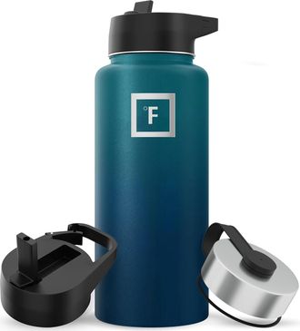 Iron Flask Edelstahl Trinkflasche mit Strohhalm - 650/950/1200/1800 ml - Kohlens&auml;ure Geeignet Auslaufsicher Doppelwandig Isoliert Thermosflasche BPA-Freie - Wass