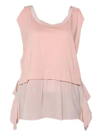 Miu Miu haut &agrave; design superpos&eacute; - Rose