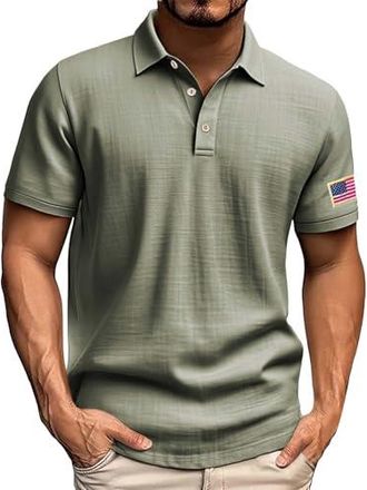 Generic Chemise en lin et coton pour homme - T-shirt &agrave; manches longues en coton uni - T-shirt &agrave; manches longues - T-shirt &agrave; col en V - Chemises d&eacute;contract&eacute;es 