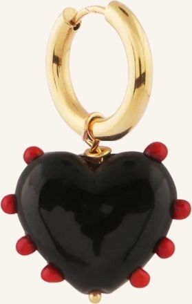 Sandralexandra Sandralexandra Creolen Milagros Heart Single Black & Red By Glambou gold