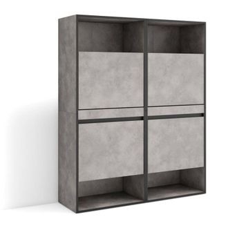 Skraut Home Skraut Home - Meuble &agrave; Chaussures, Meuble Rangement Chaussures, 120x145x35 cm, Chambre &agrave; coucher, pi&egrave;ce, Armoire chaussures, Style moderne, Gris