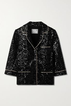 In The Mood For Love Sofia Jacke Aus T&uuml;ll Mit Pailletten - Schwarz