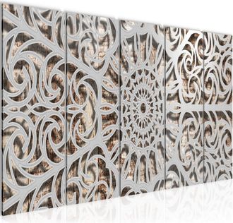 Runa Art Bild Mandala Abstrakt Wandbilder auf Vlies Leinwand 5 Teilig Wanddekoration Wohnzimmer Schlafzimmer 506156a