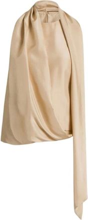 Alberta Ferretti Femme, Tops, Beige, Taille: 36 FR Haut &agrave; empi&egrave;cements et d&eacute;tail &eacute;charpe