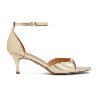Kazar Goldene gepr&auml;gte Ledersandalen mit niedrigem Absatz - - Shoes - Damen - Gelb - 38 EU