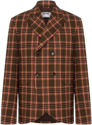 Moschino Homme, Vestes, Multicolore, Taille: XL Veste en Flanelle de Coton