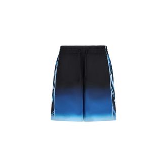 Casablanca Homme, Maillots de bain, Multicolore, Taille: L Warped Logo Ripple Silk Shorts