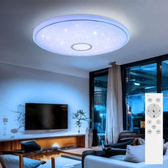 Globo Lighting Plafonnier plafonnier lumière de salon, application et commande vocale minuterie cct changeur de couleur rvb, led 30W 2400Lm blanc chaudblanc