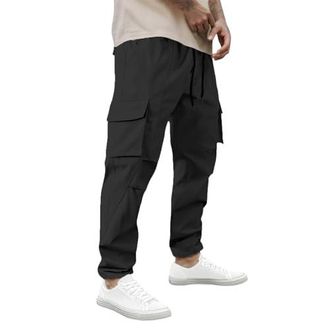 Generic Pantalon cargo pour homme, coupe ample, avec poches lat&eacute;rales et cordon de serrage &agrave; la taille, 2026, GY2., XXL
