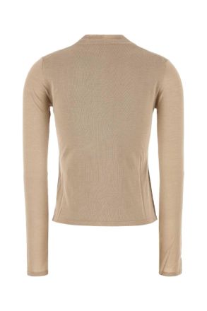 Max Mara Womens Cappuccino Silk Falesia Sweater Beige Exterior: Maglieria