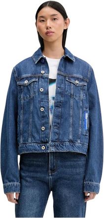 Karl Lagerfeld Femme, Vestes, Bleu, Taille: 38 FR Denim Vestes