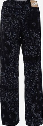 DON'T @ ME Bandana-Print Cotton Trousers - Black