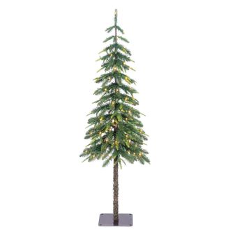 Black Box Trees Lodge K&uuml;nstlicher Weihnachtsbaum mit Beleuchtung und Timer - Dimmerfunktion - H155 x &Oslash;48 cm - Gr&uuml;n