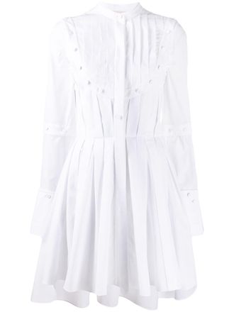 Alexander McQueen Hemdkleid mit Falten - Wei&szlig;