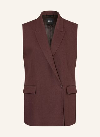 HUGO BOSS Blazerweste Jankania Mit Leinen braun