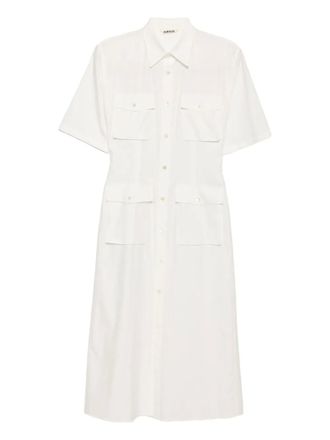 Auralee robe-chemise en sergé - Blanc