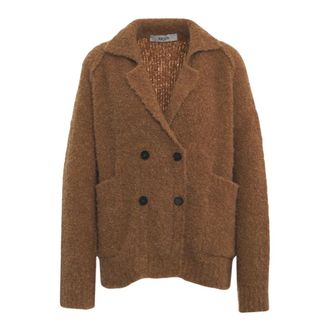 Jucca Doppelreihige Strickjacke - - Knitwear - Damen - Braun - M