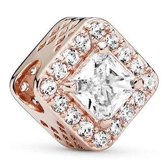 Pandora Quadratischer Funkelnder Strahlenkranz Charm - - Accessories - Damen - Rosa - ONE SIZE